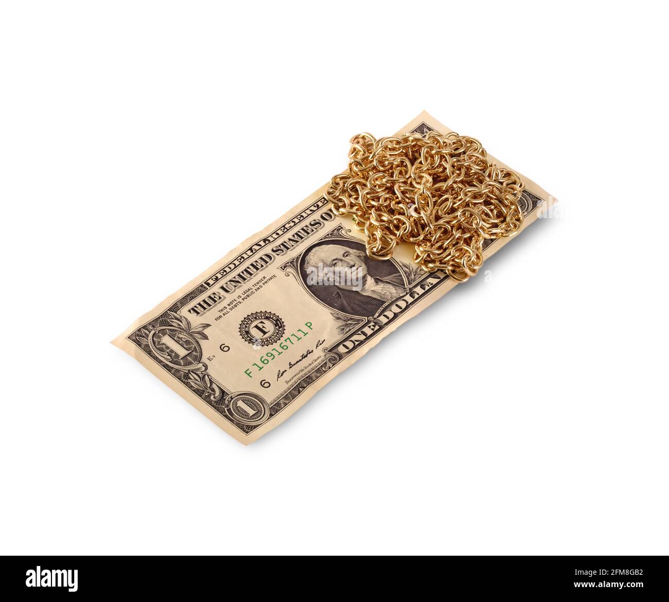 gold chain and dollar Stock Photo - Alamy