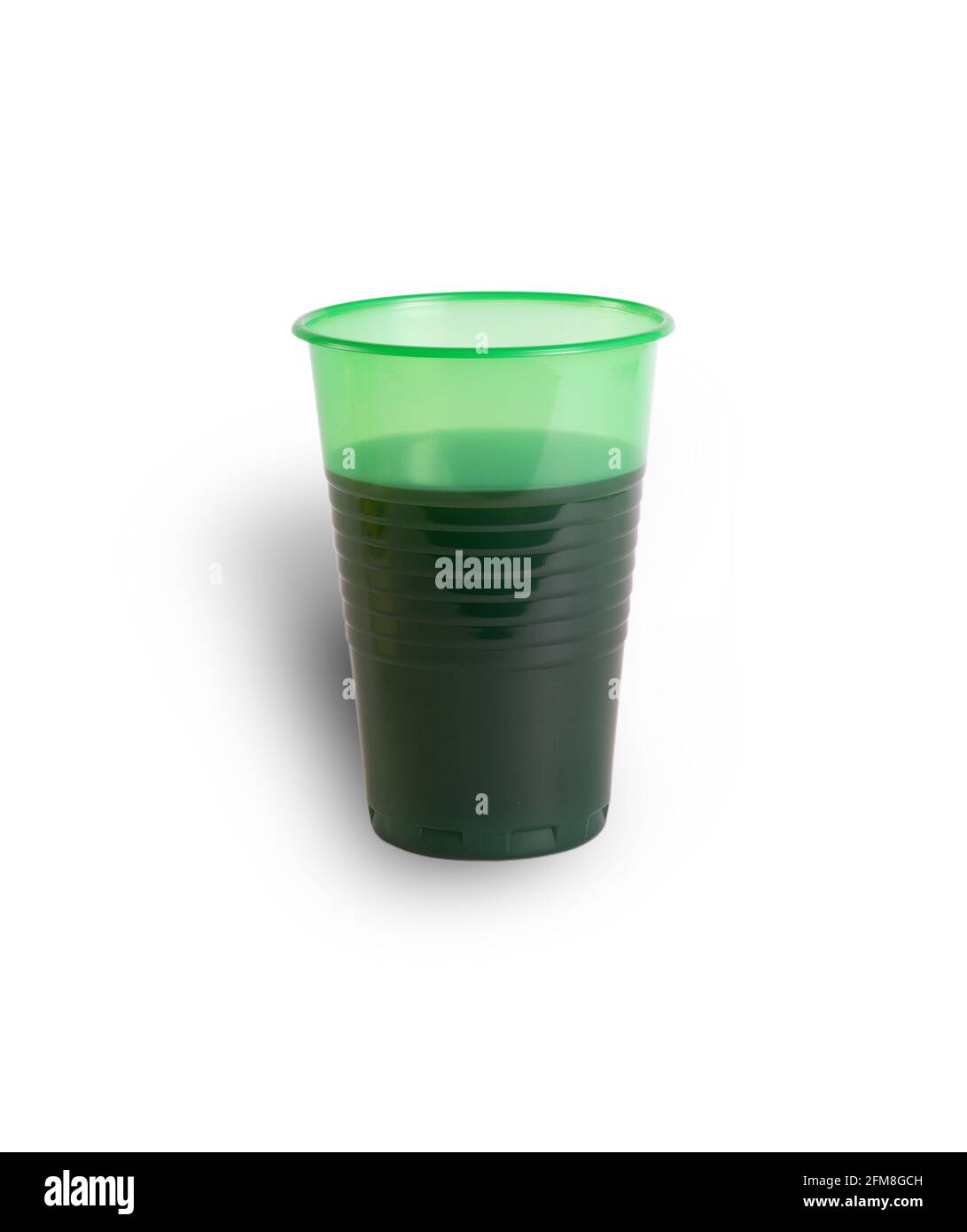 plastic cup with a drink on white background Stock Photo - Alamy