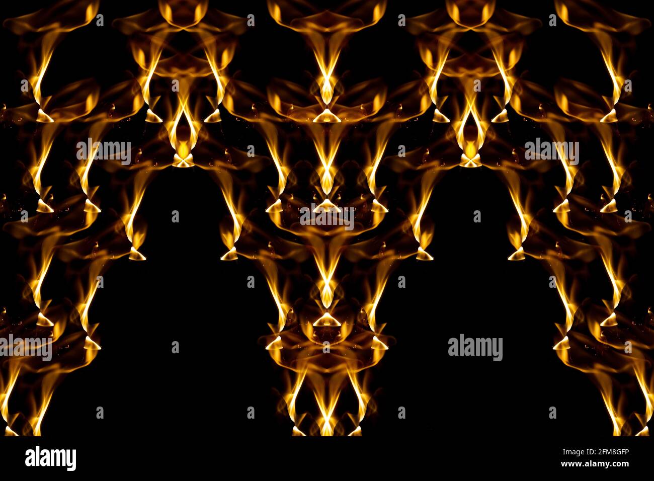 Crystal frame of fire flame on black background Stock Photo - Alamy
