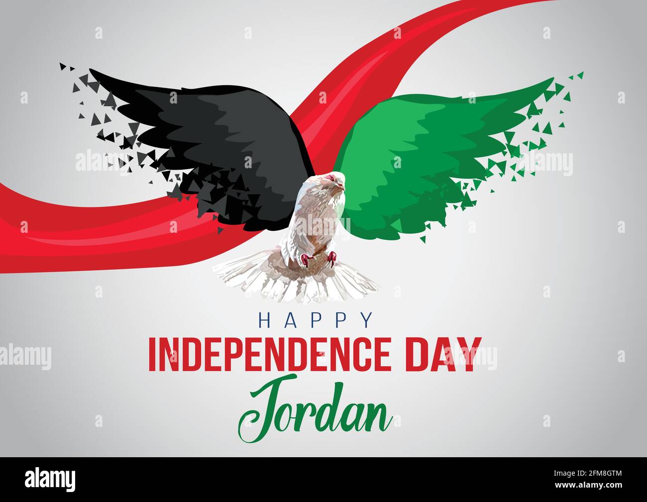 happy independence day Jordan. flying dove with Jordan flag. vector ...