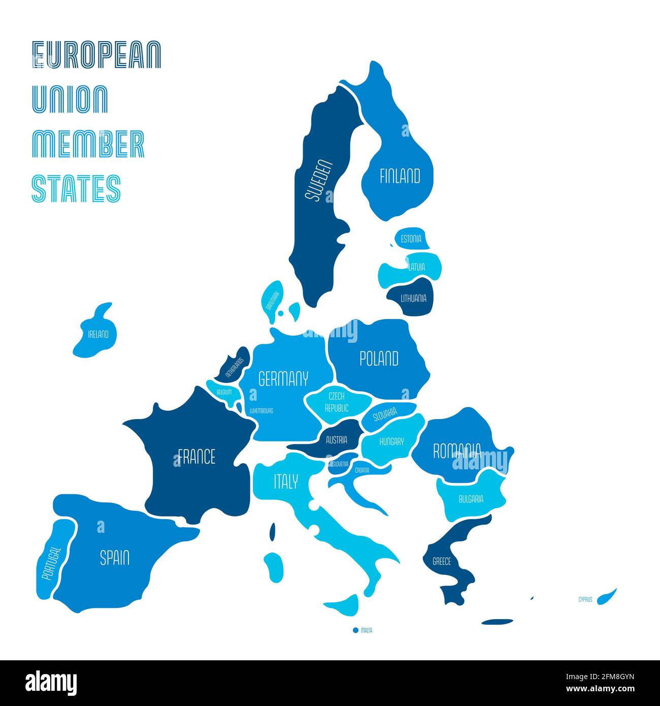 Simplified smooth map of EU Stock Vector Image & Art - Alamy