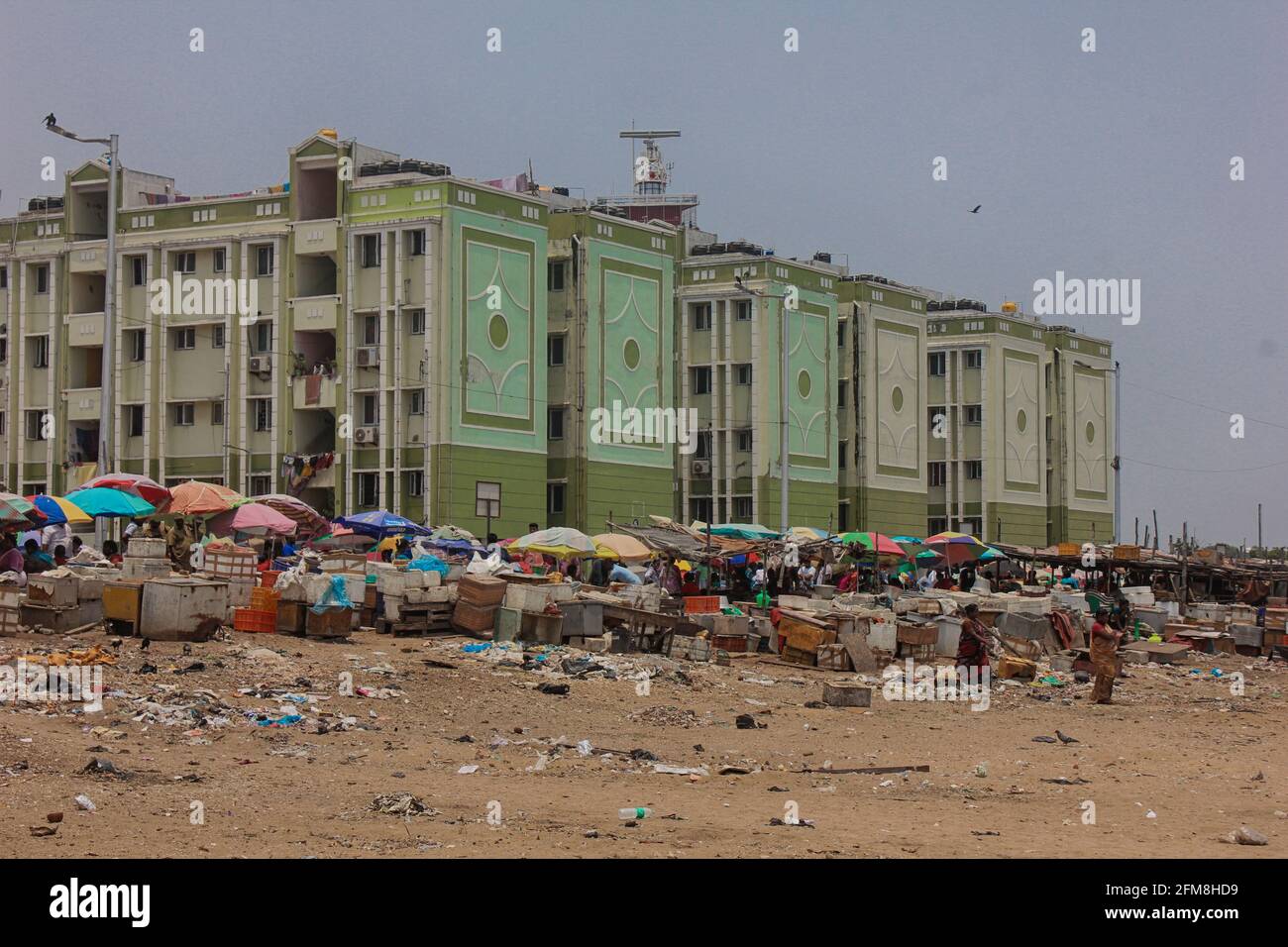 Aerial view chennai marina beach hi-res stock photography and images ...