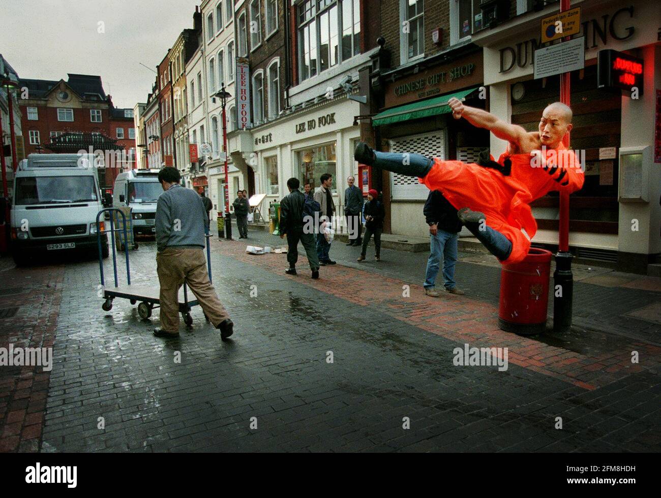 SHAOLIN MONKS IN GERRARD ST IN CHINA TOWN. THEY ARE CURRENTLY IN LONDON ...