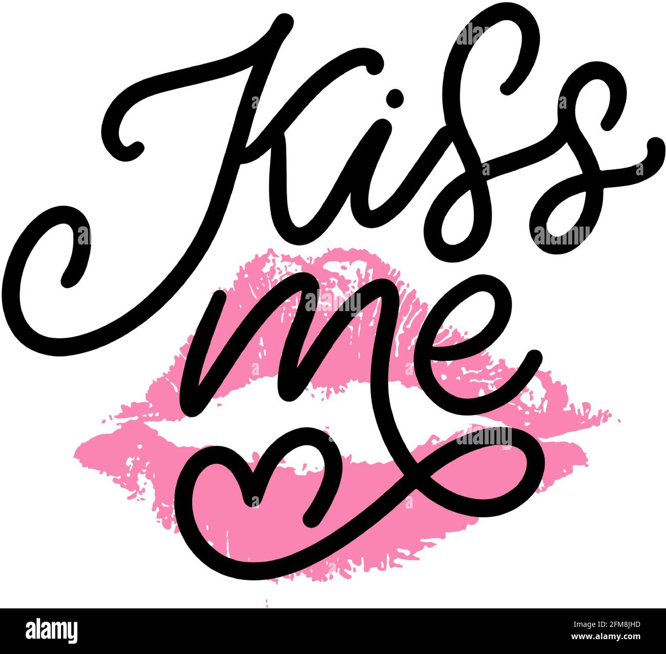 kiss me hand lettering scalable and editable vector Stock Vector Image ...
