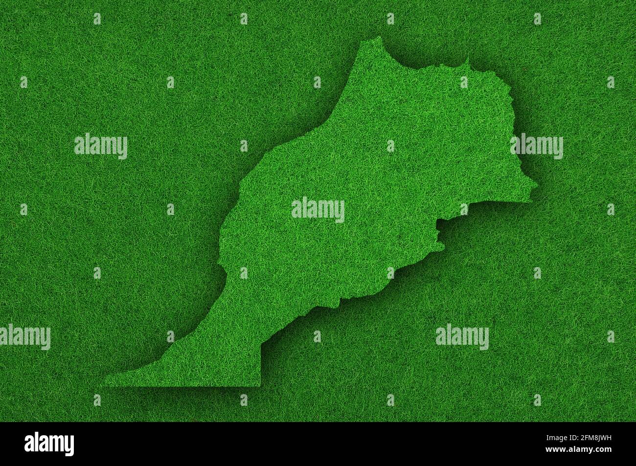 Map of Morocco on green felt Stock Photo - Alamy