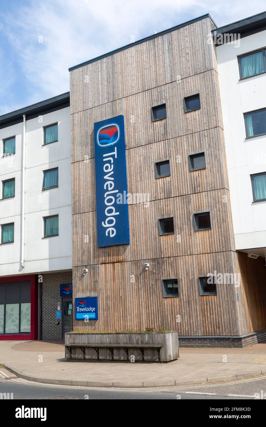 Modern Travelodge hotel building Duke Street, near the Wet Dock ...
