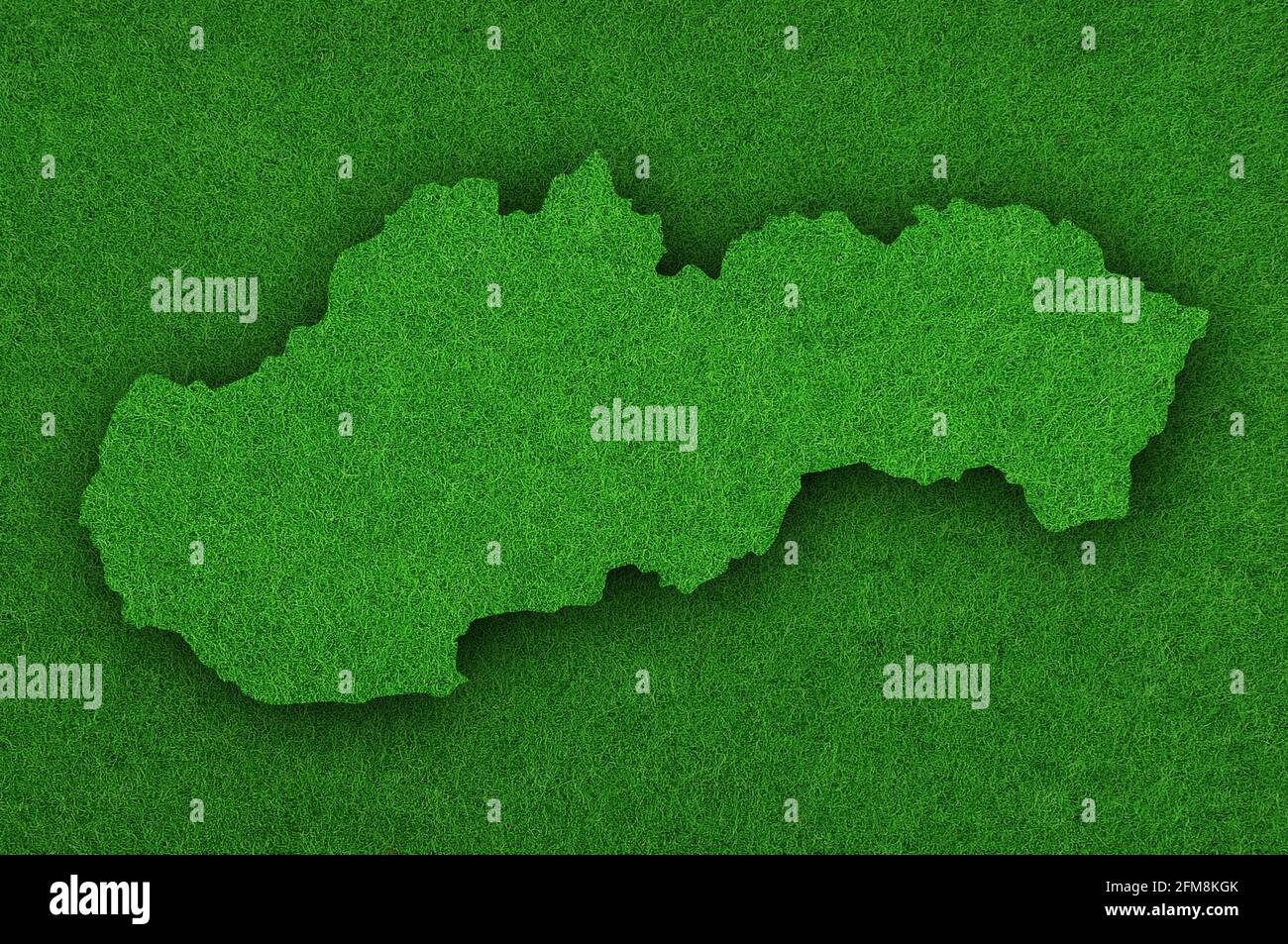 Map of Slovakia on green felt Stock Photo - Alamy