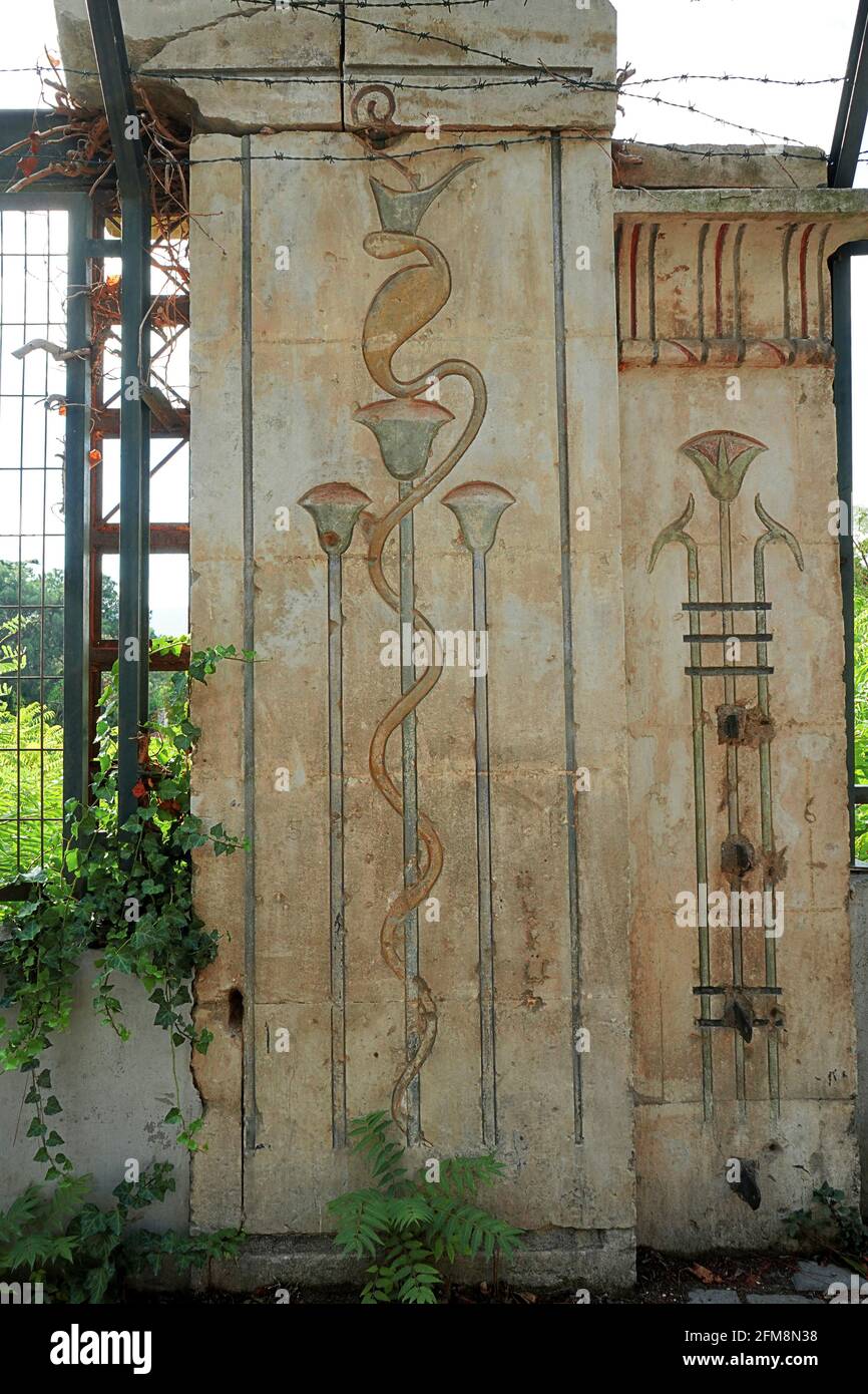 An old hospital wall with cure sign, snake Stock Photo - Alamy