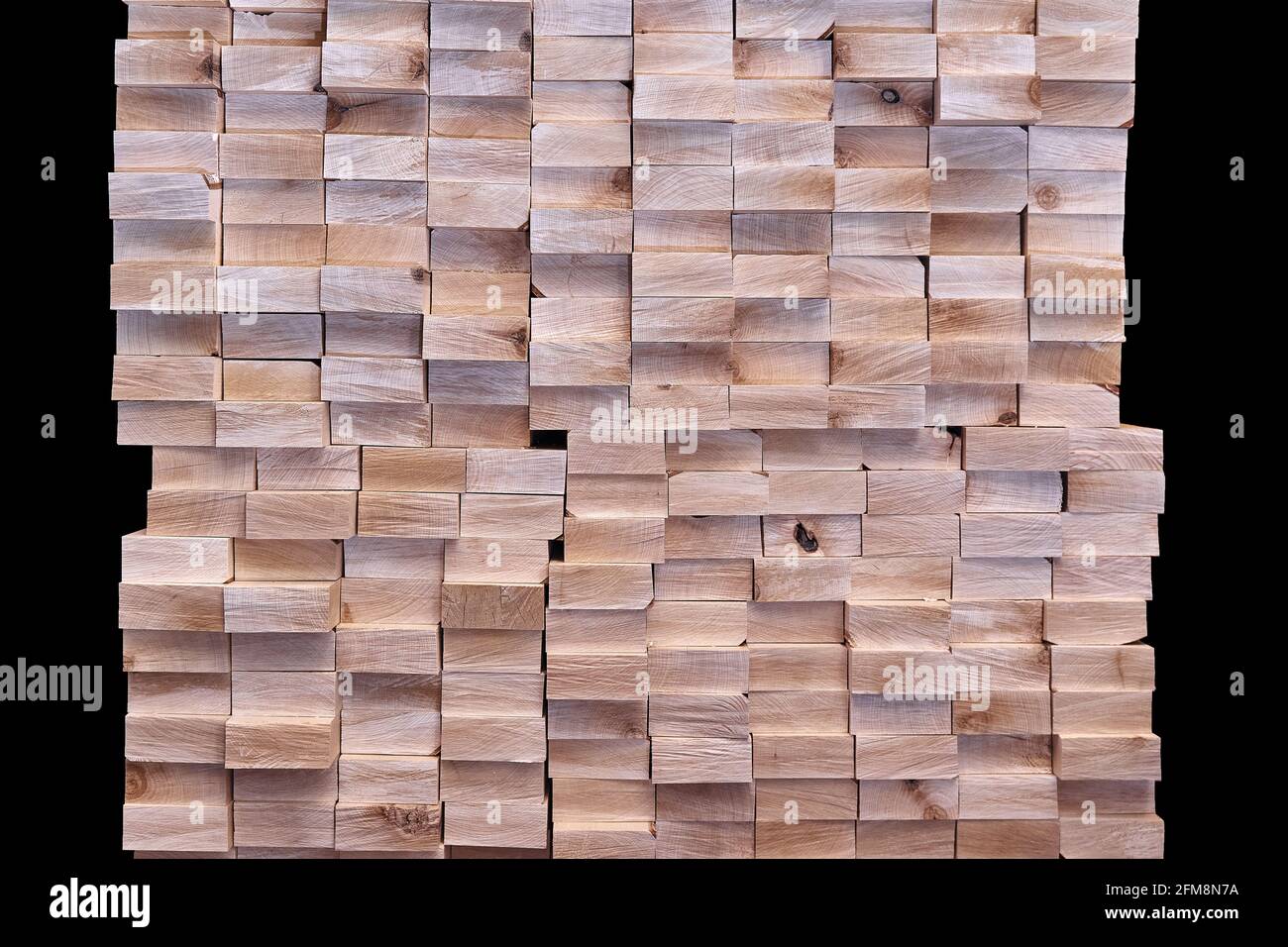 Large stack of new boards of natural solid birch for table legs ...