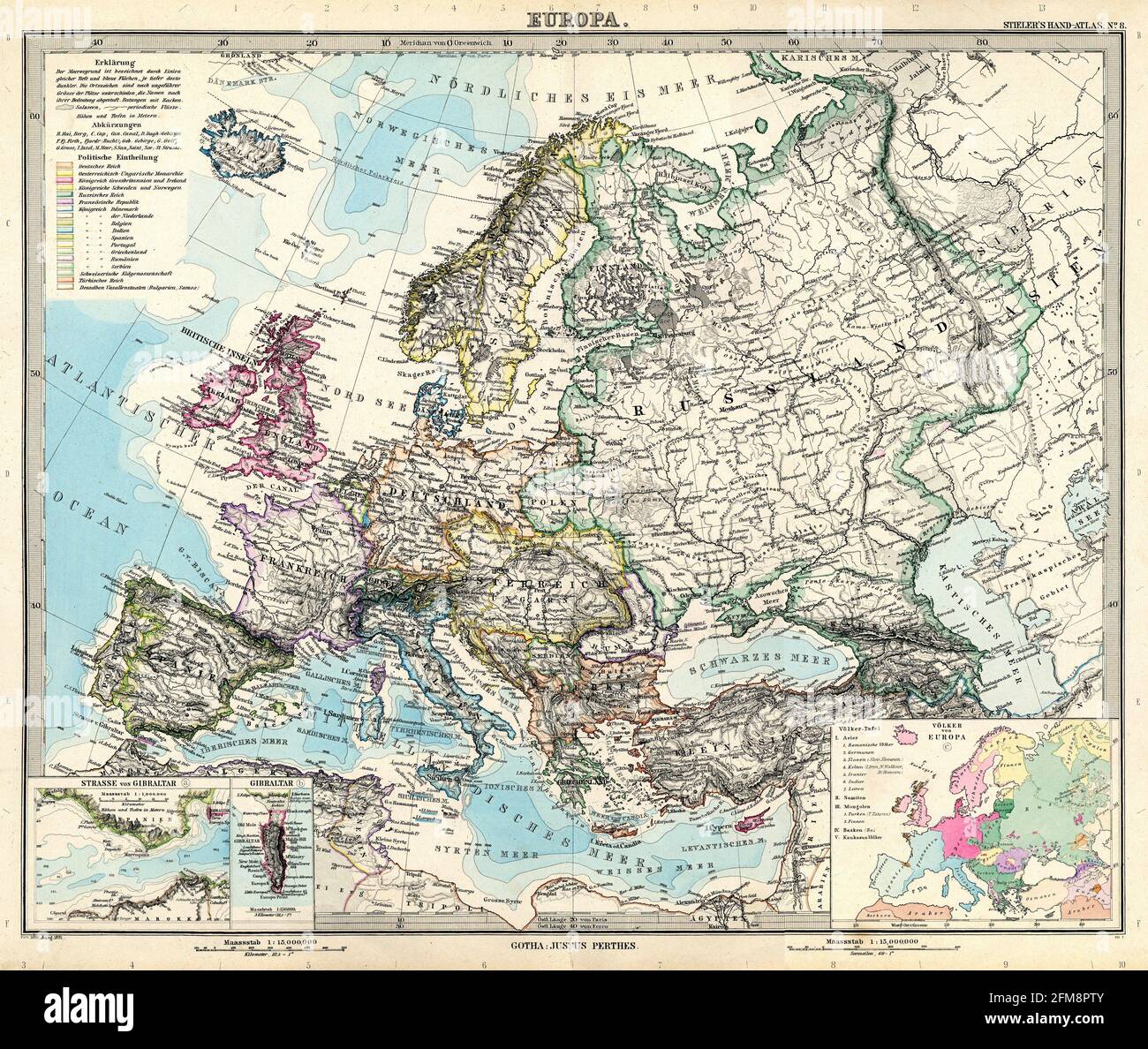 Vintage copper engraved map of Europe from 19th century. All maps are ...