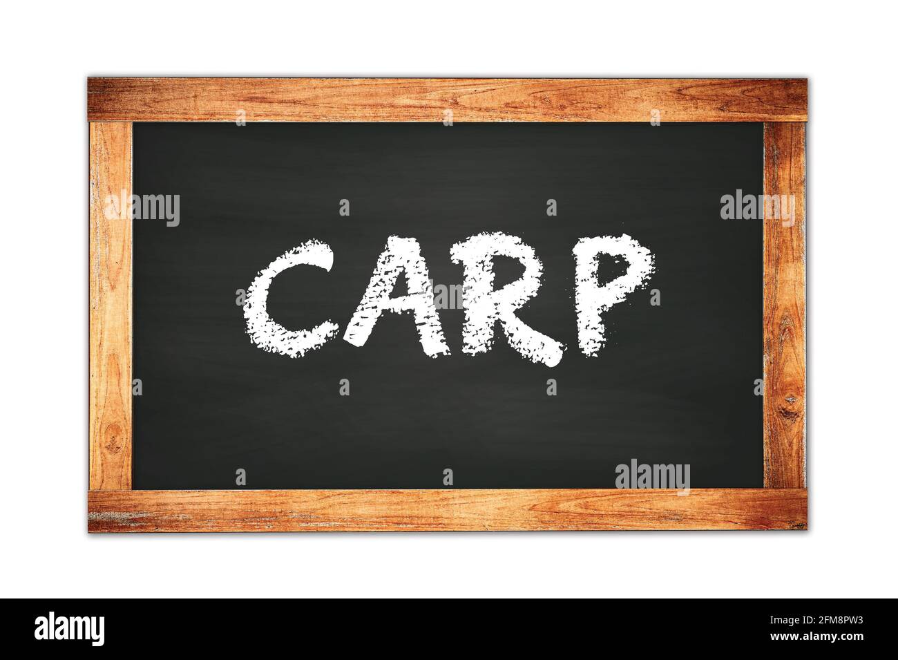 CARP text written on black wooden frame school blackboard Stock Photo ...