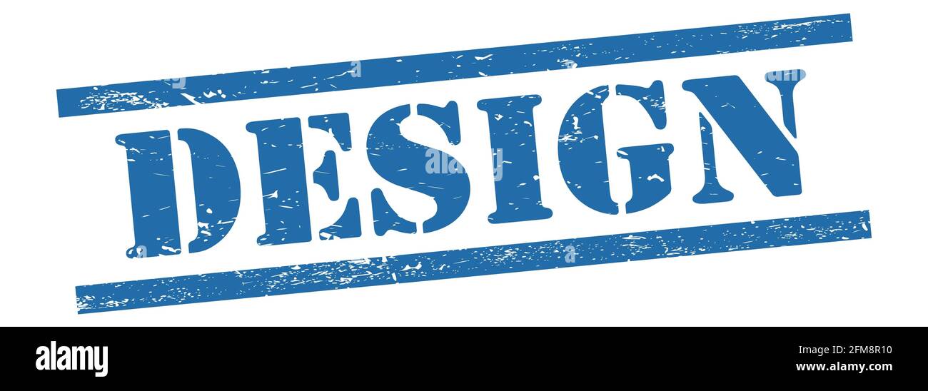DESIGN text on blue grungy vintage rubber stamp Stock Photo - Alamy