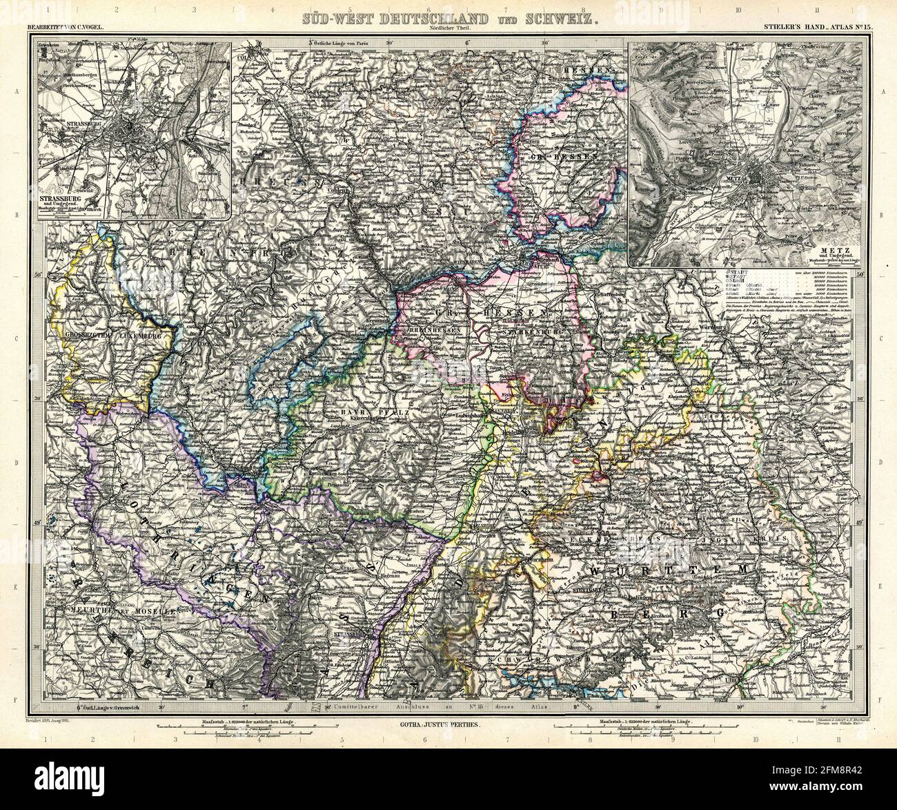 Vintage copper engraved map of Germany from 19th century. All maps are ...
