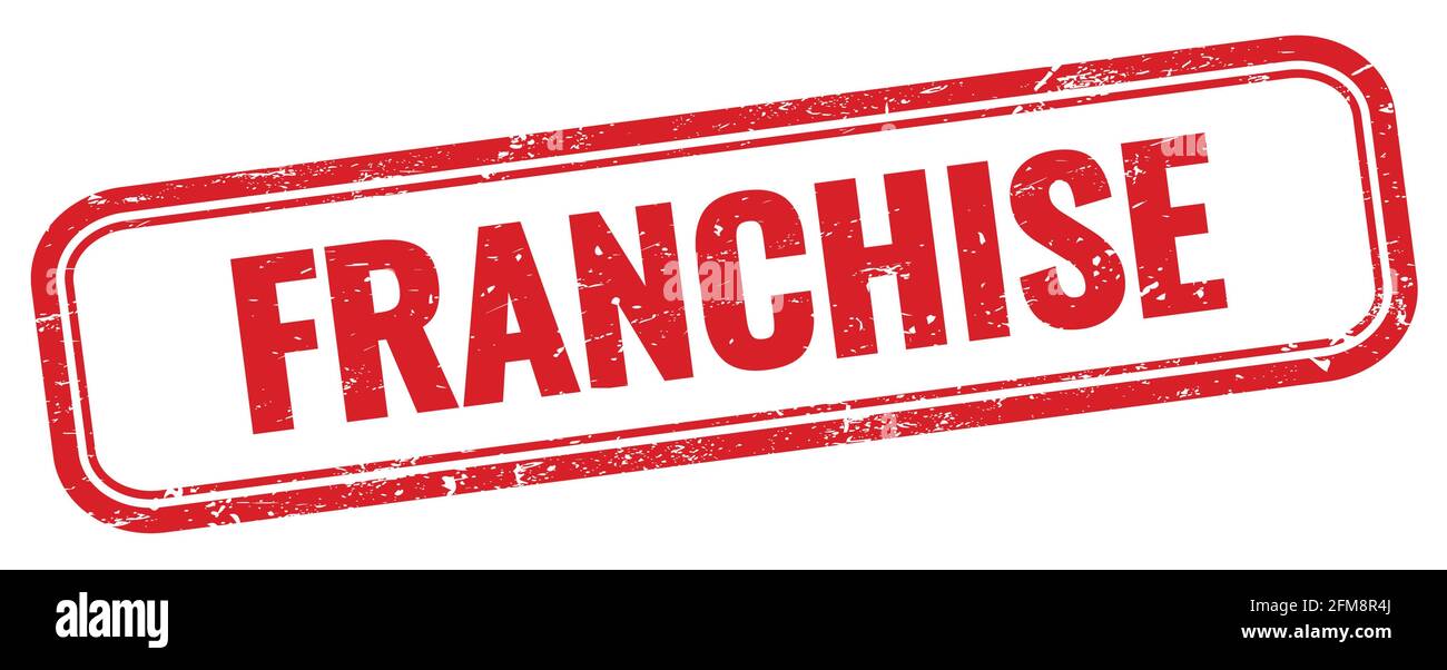 FRANCHISE text on red grungy rectangle stamp Stock Photo - Alamy