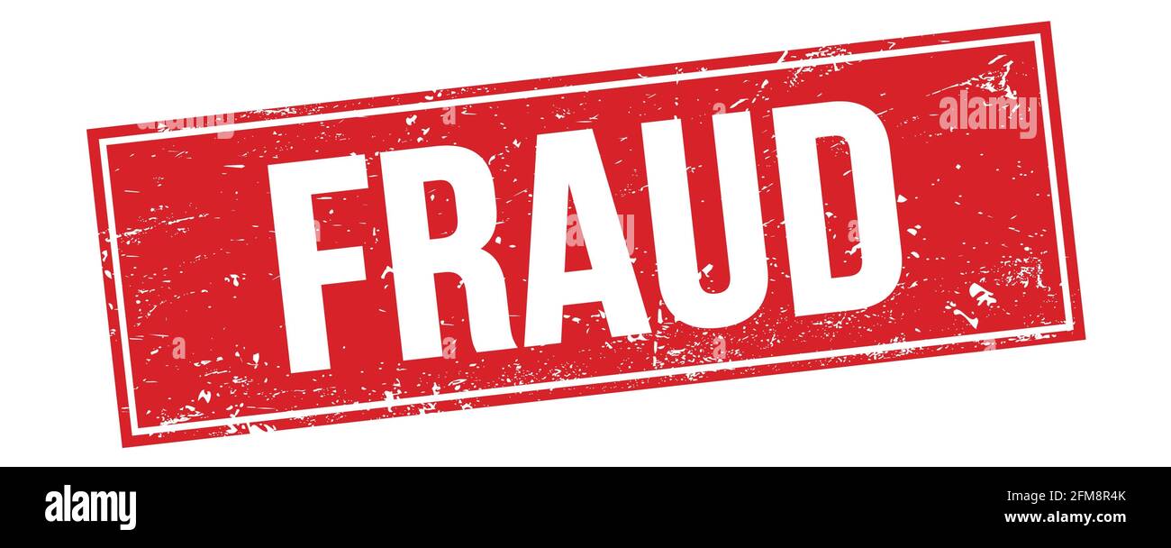 FRAUD text on red grungy rectangle stamp sign Stock Photo - Alamy
