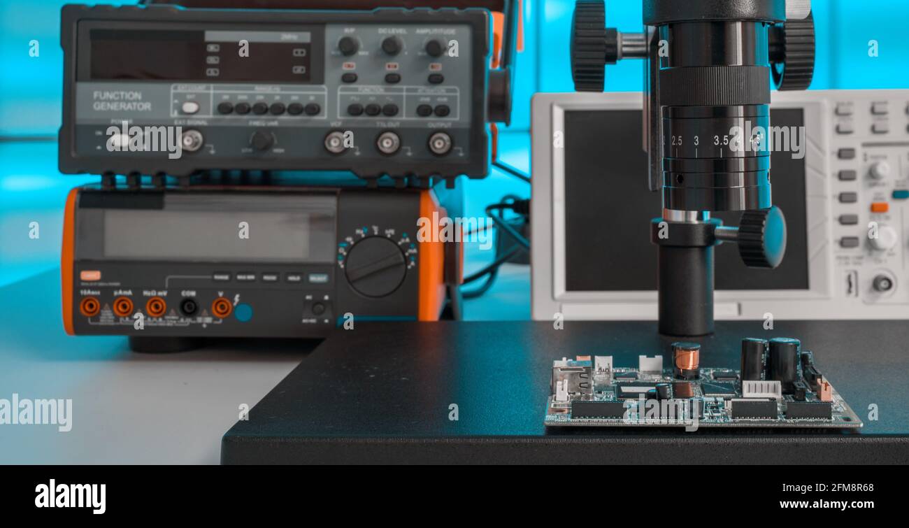 Measuring instruments in a modern physics research laboratory. High ...