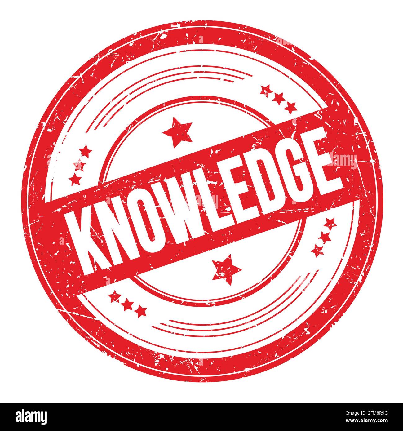 KNOWLEDGE text on red round grungy texture stamp Stock Photo - Alamy
