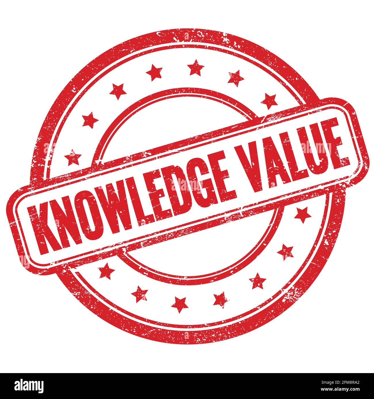 KNOWLEDGE VALUE text on red vintage grungy round rubber stamp Stock ...