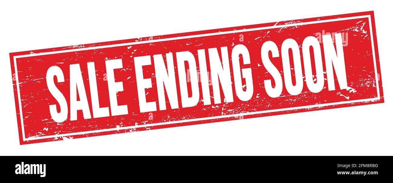 SALE ENDING SOON text on red grungy rectangle stamp sign Stock Photo ...