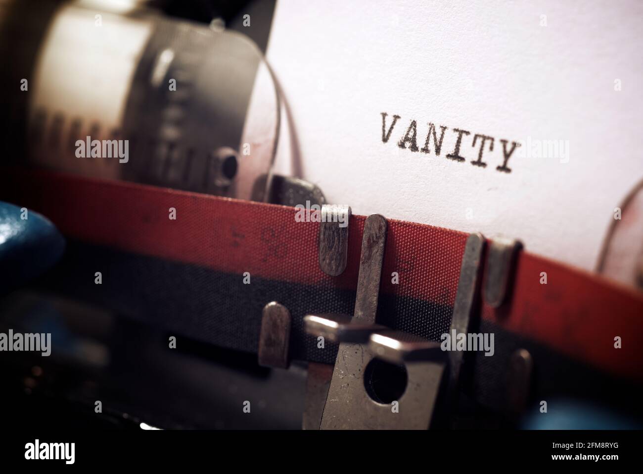 Vanity word written with a typewriter Stock Photo - Alamy