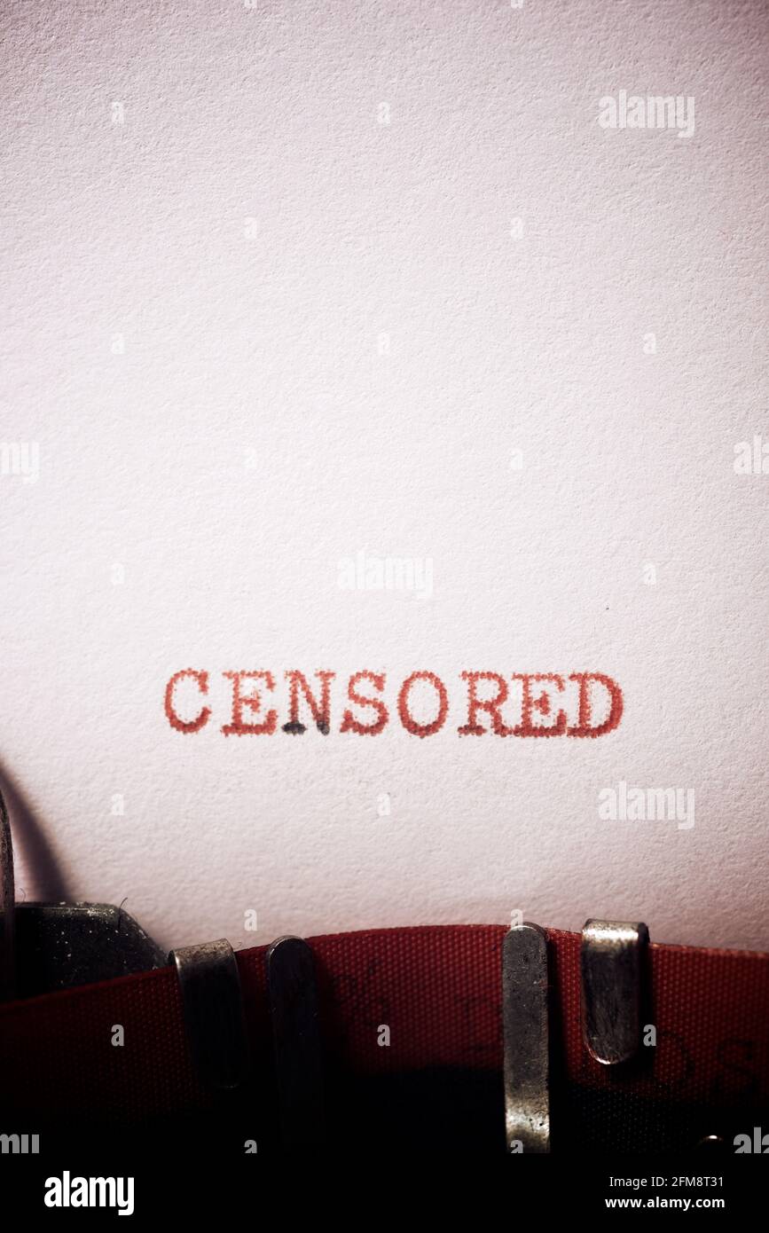 Censored word written with a typewriter Stock Photo - Alamy
