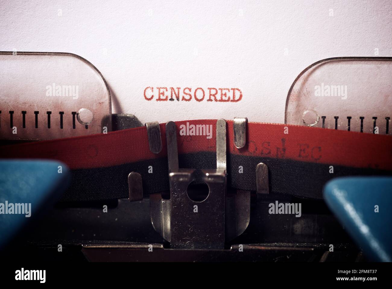Censored word written with a typewriter Stock Photo - Alamy