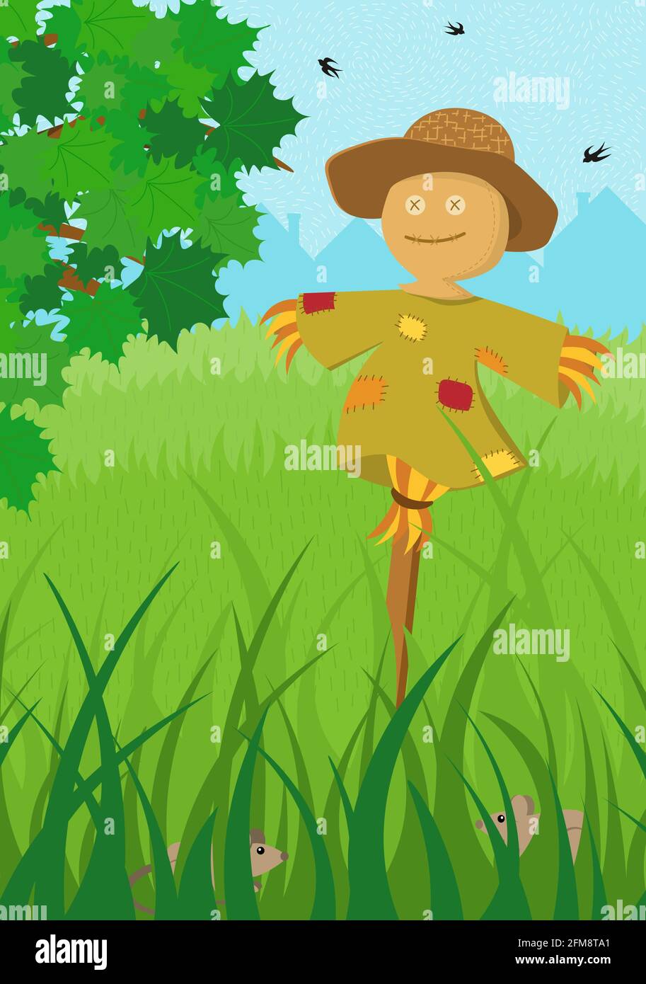 Summer on field farm Stock Vector Images - Alamy