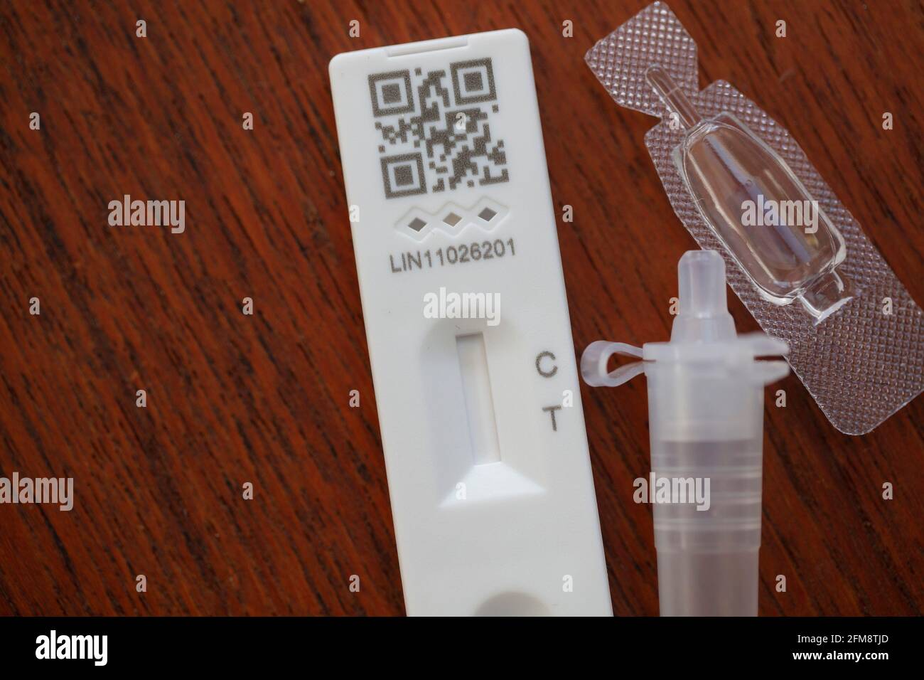 Close up of a coronavirus covid-19 rapid antigen home testing kit Stock ...