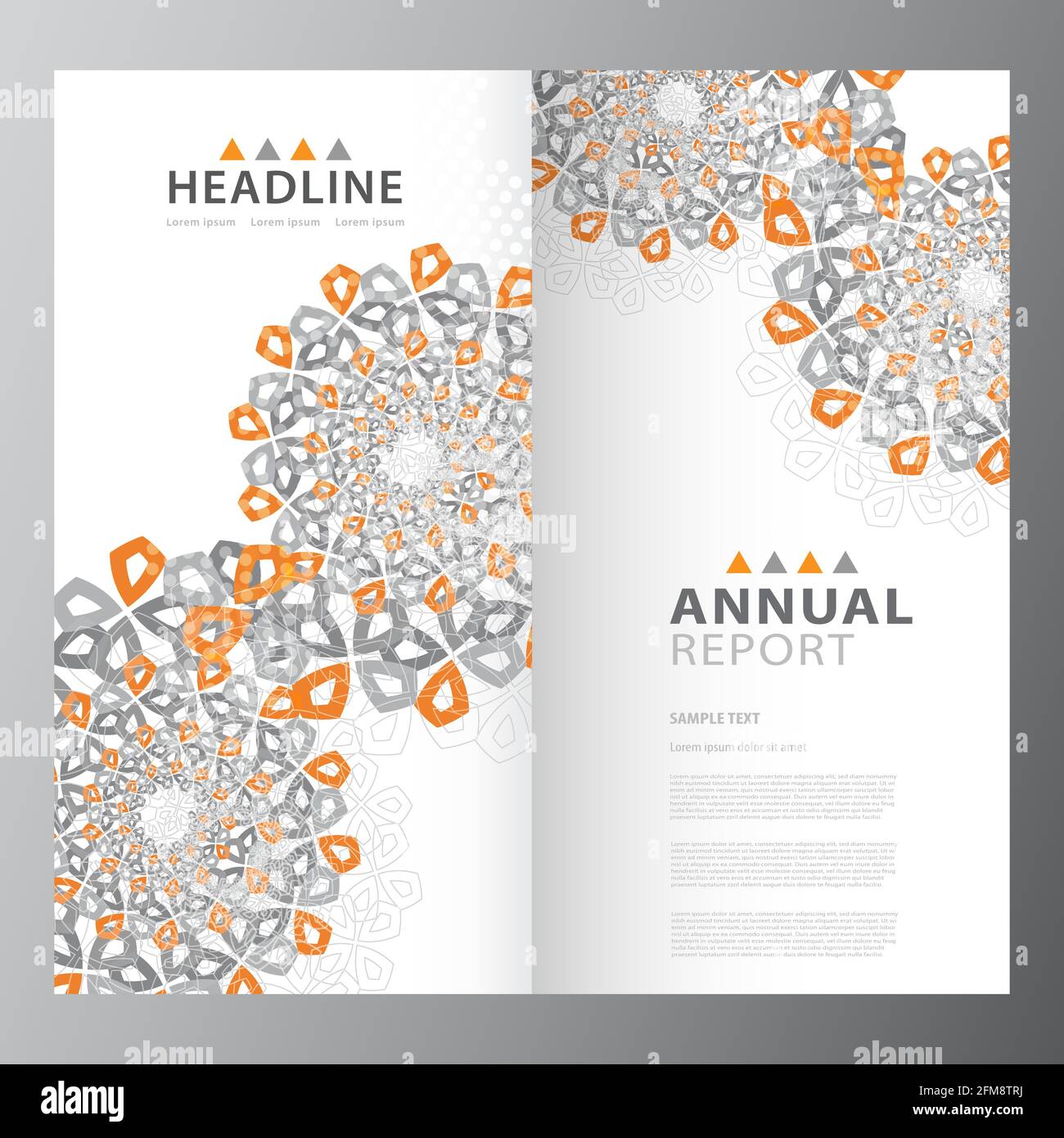 Annual colorful business report template design layout Stock Vector ...