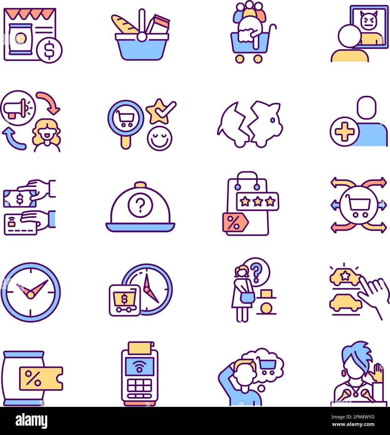 Marketing concept icons set cartoon vector product hi-res stock ...