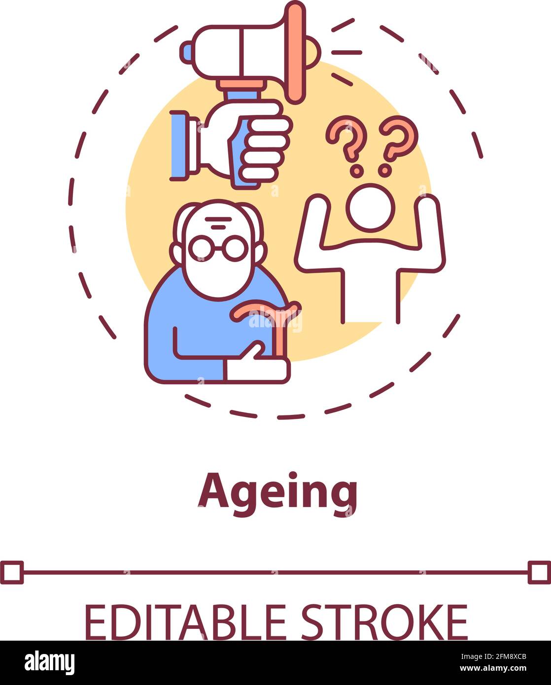 Ageing concept icon Stock Vector Image & Art - Alamy