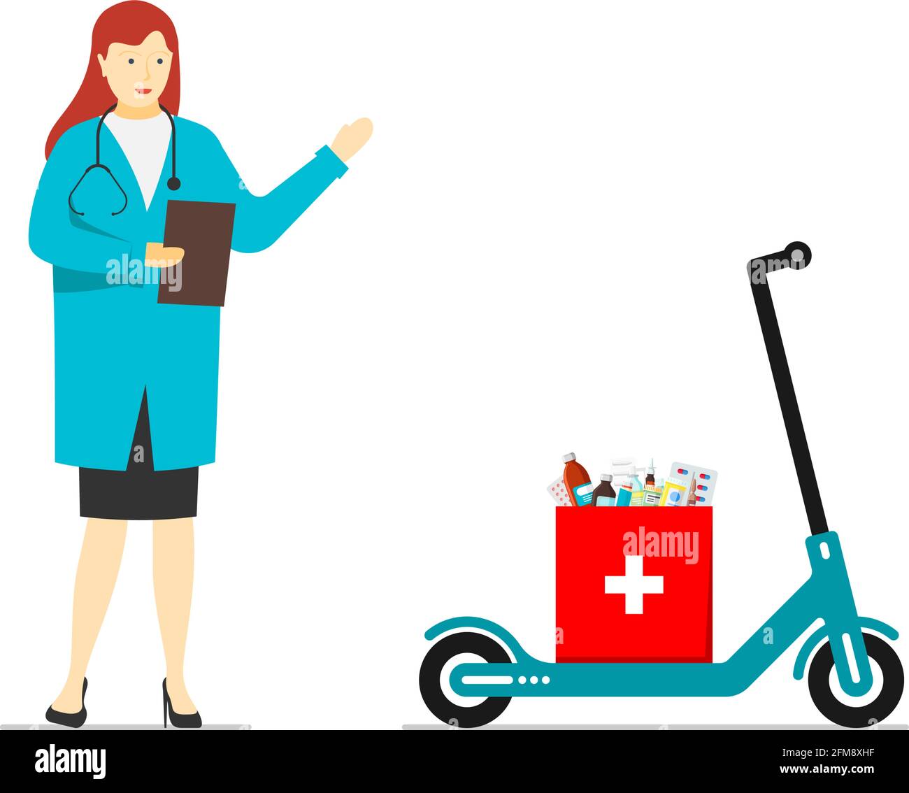 Woman doctor pills in Stock Vector Images - Alamy