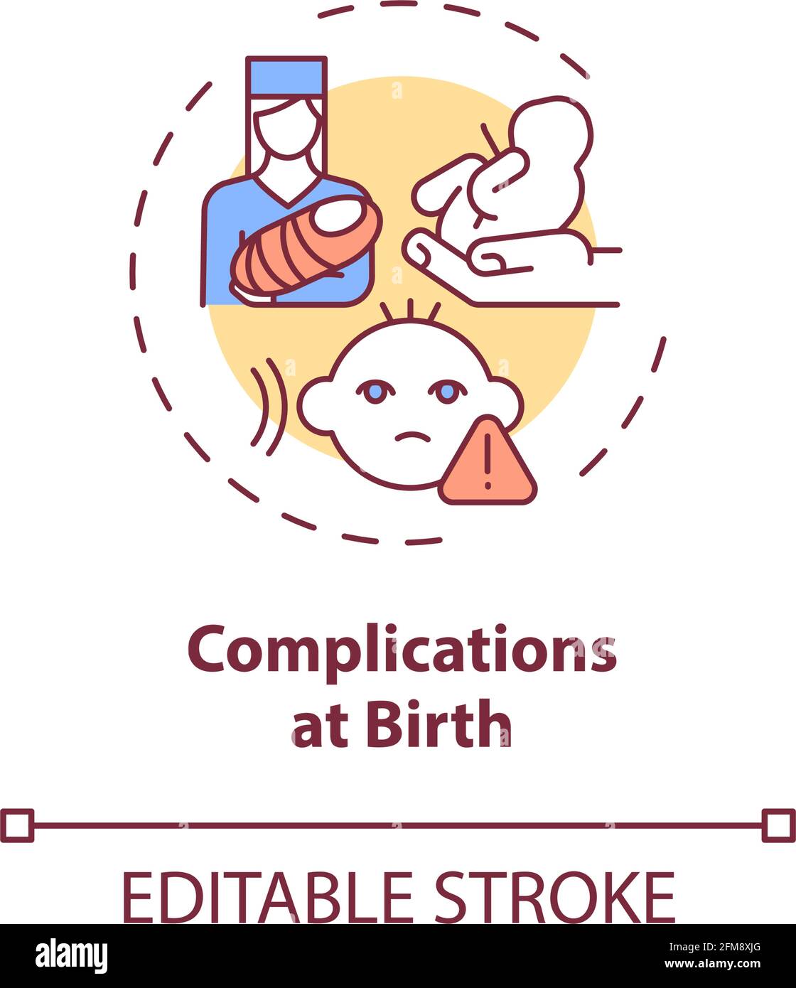 Complications at birth concept icon Stock Vector Image & Art - Alamy