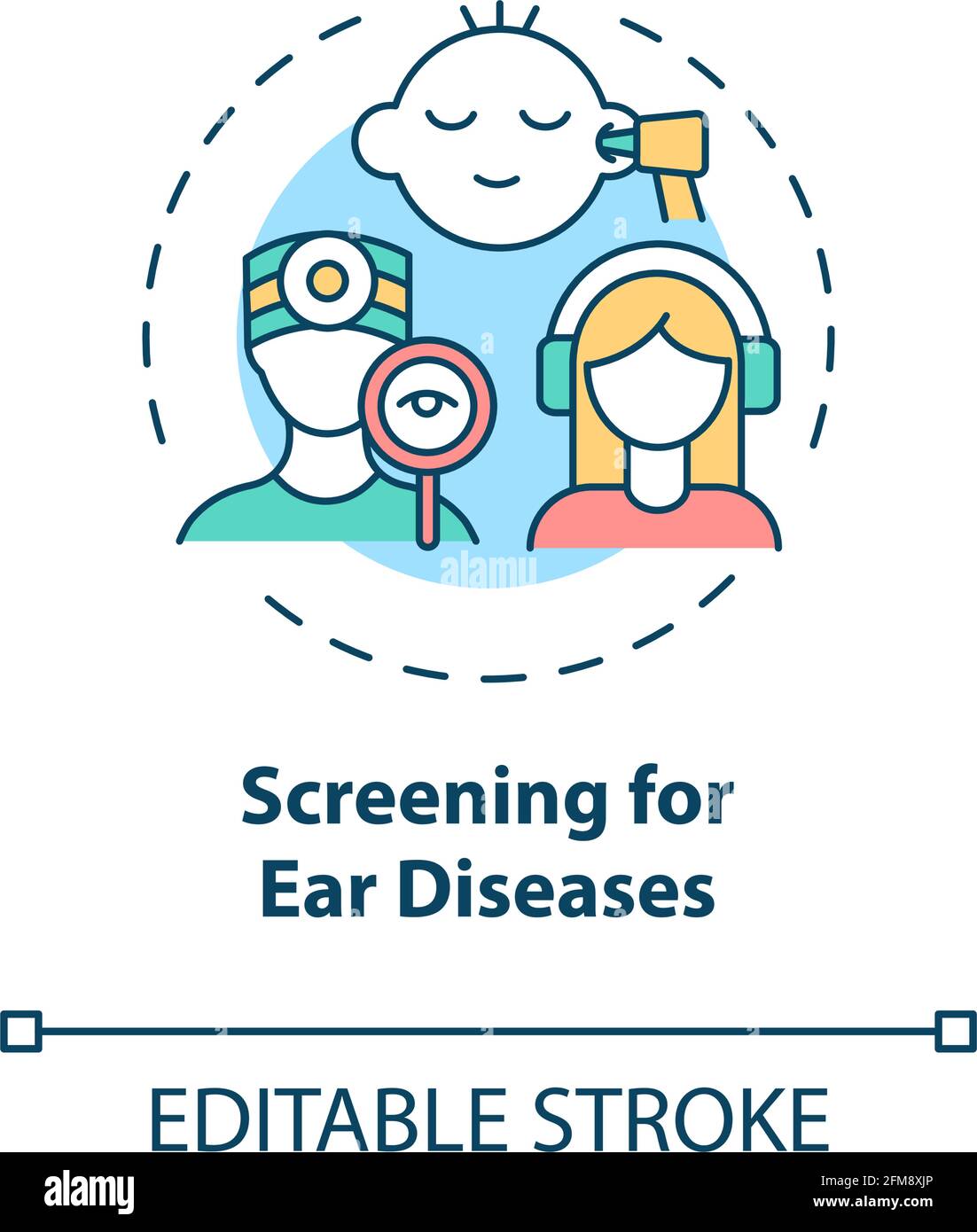 Screening for ear diseases concept icon Stock Vector Image & Art - Alamy