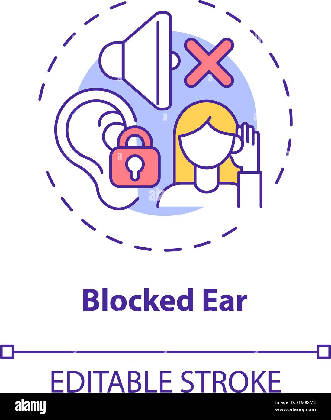 Blocked ear concept icon Stock Vector Image & Art - Alamy