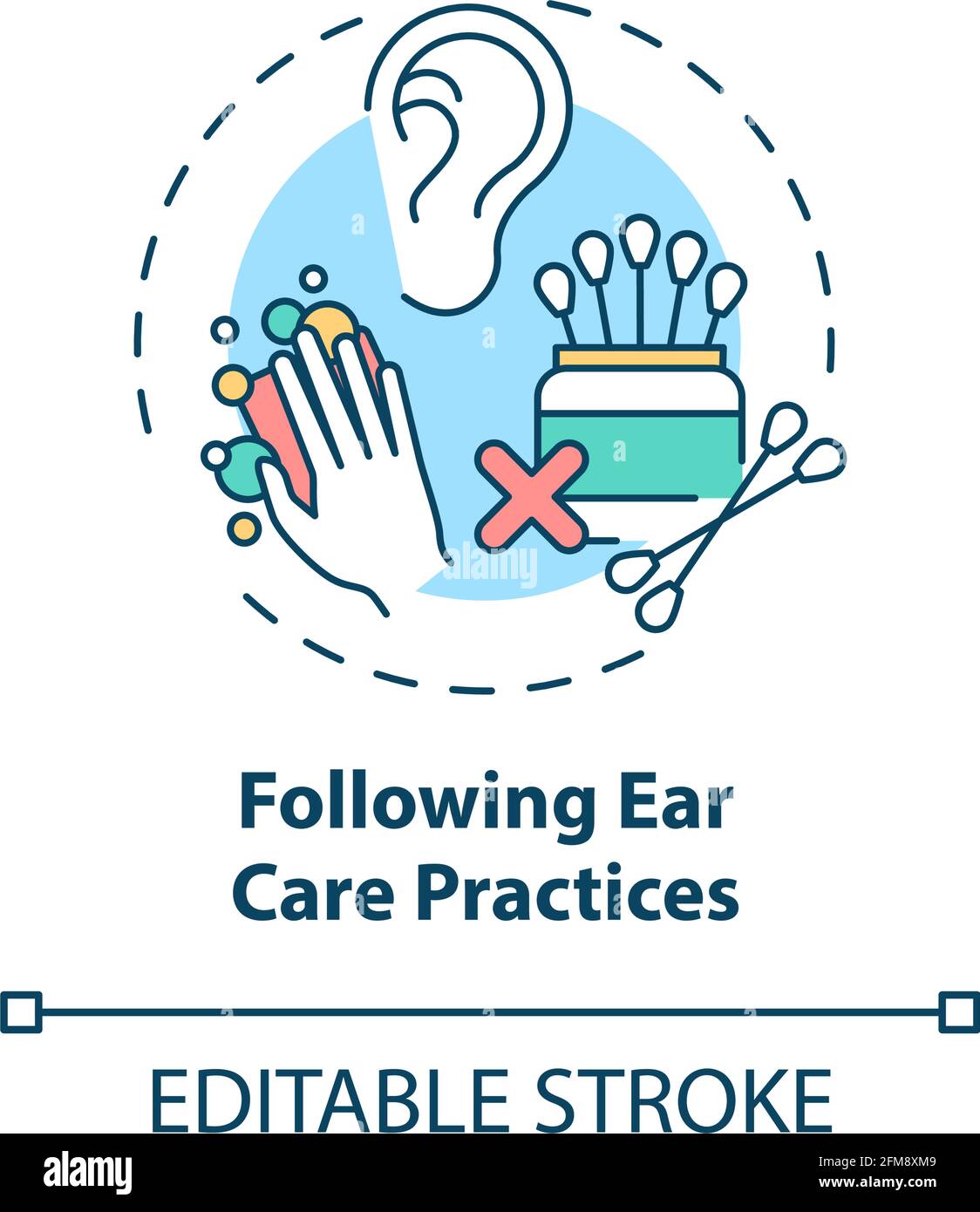 Following ear care practices concept icon Stock Vector Image & Art - Alamy