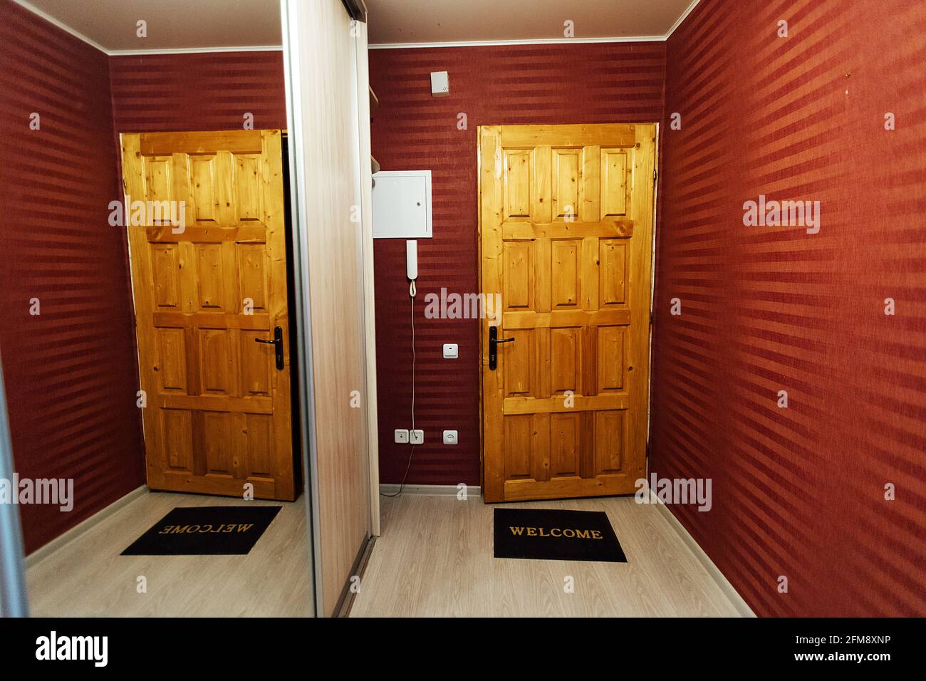 a room in a cheap hotel. minimalistic interior of an economy class ...