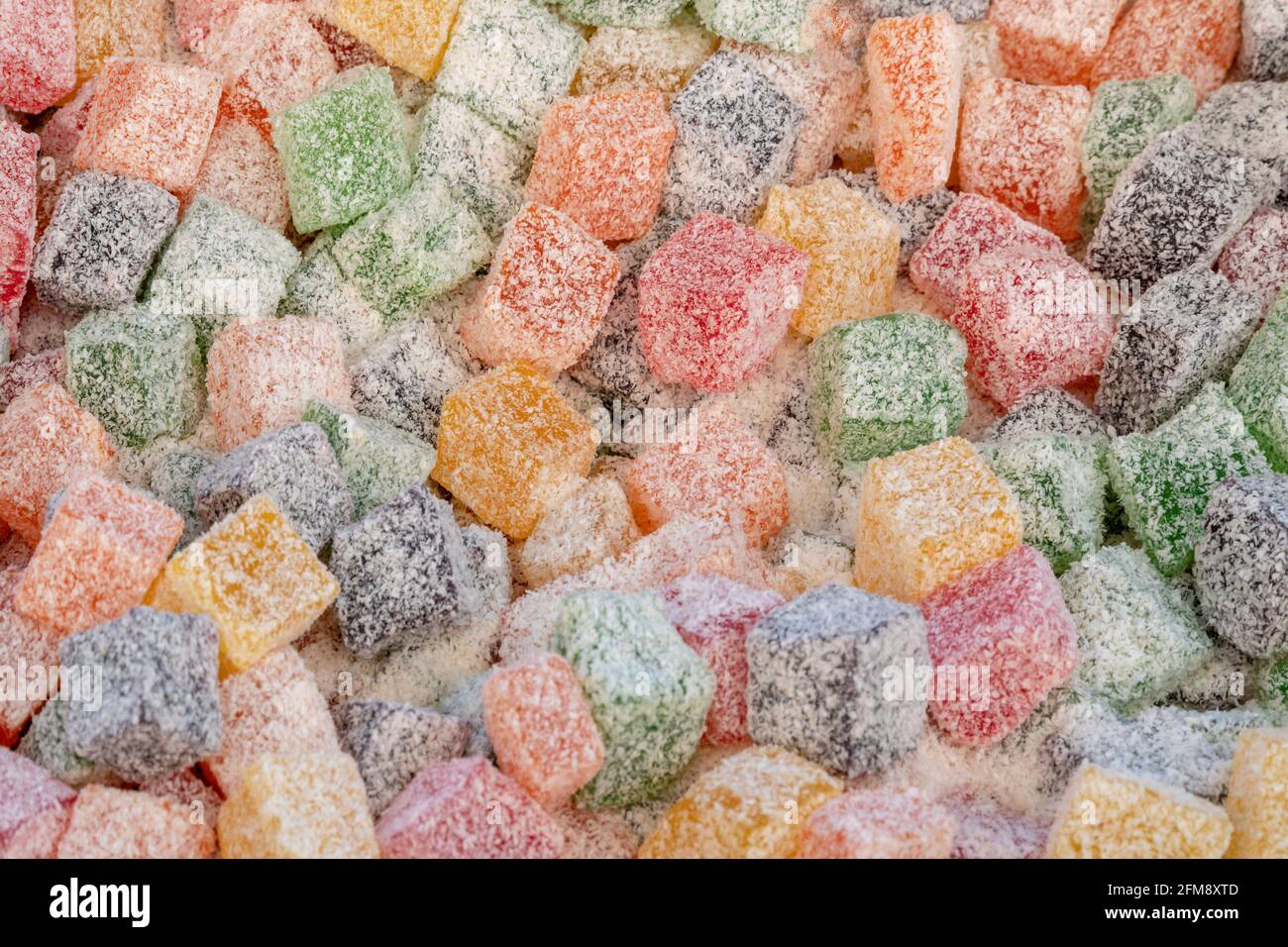 pile of colorful turkish delights as a background Stock Photo - Alamy