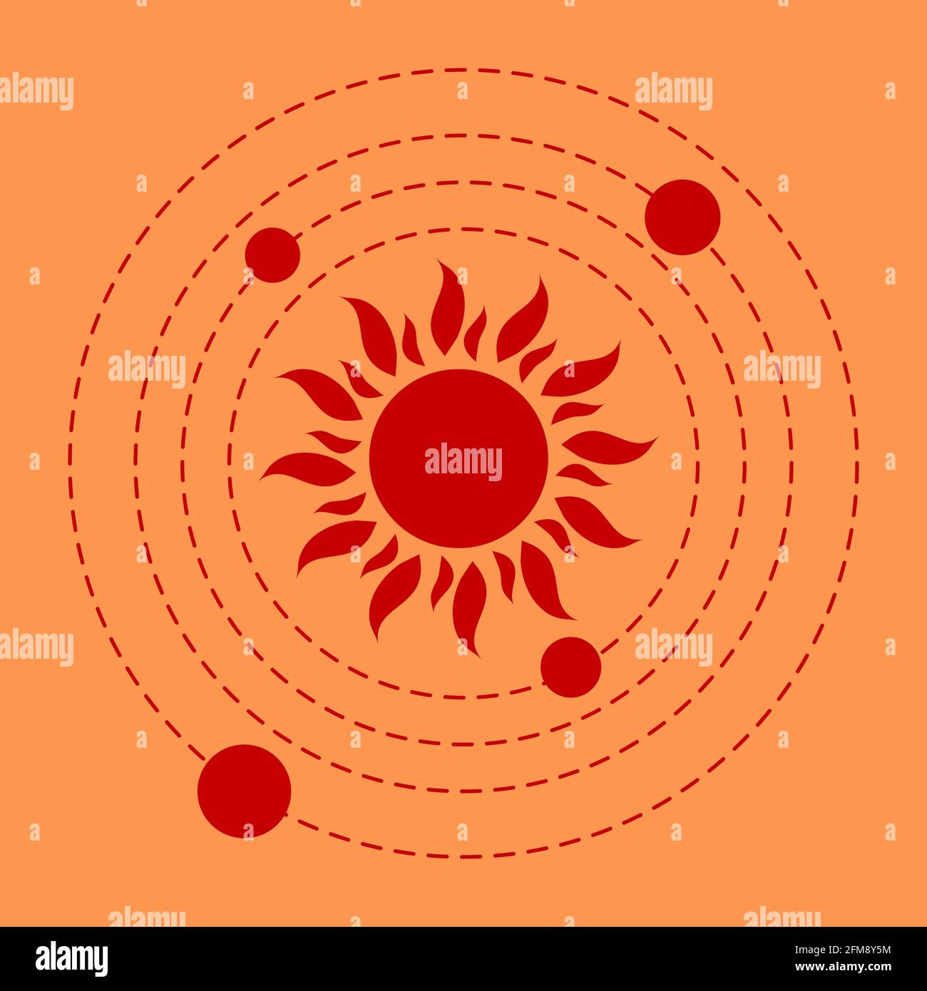 Simple Vector Illustration Solar system. Planets, Sun. Space ...