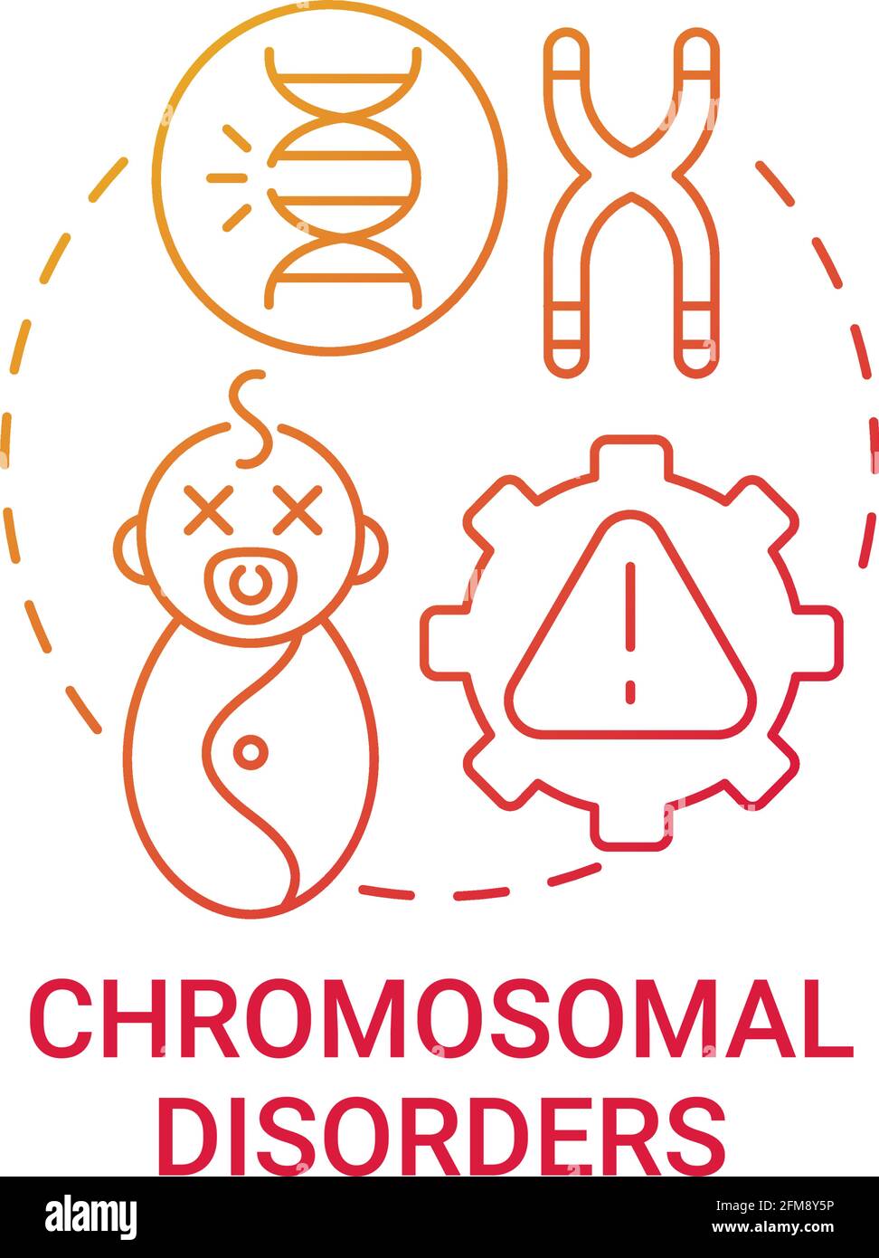 Chromosomal disorders red gradient concept icon Stock Vector Image ...