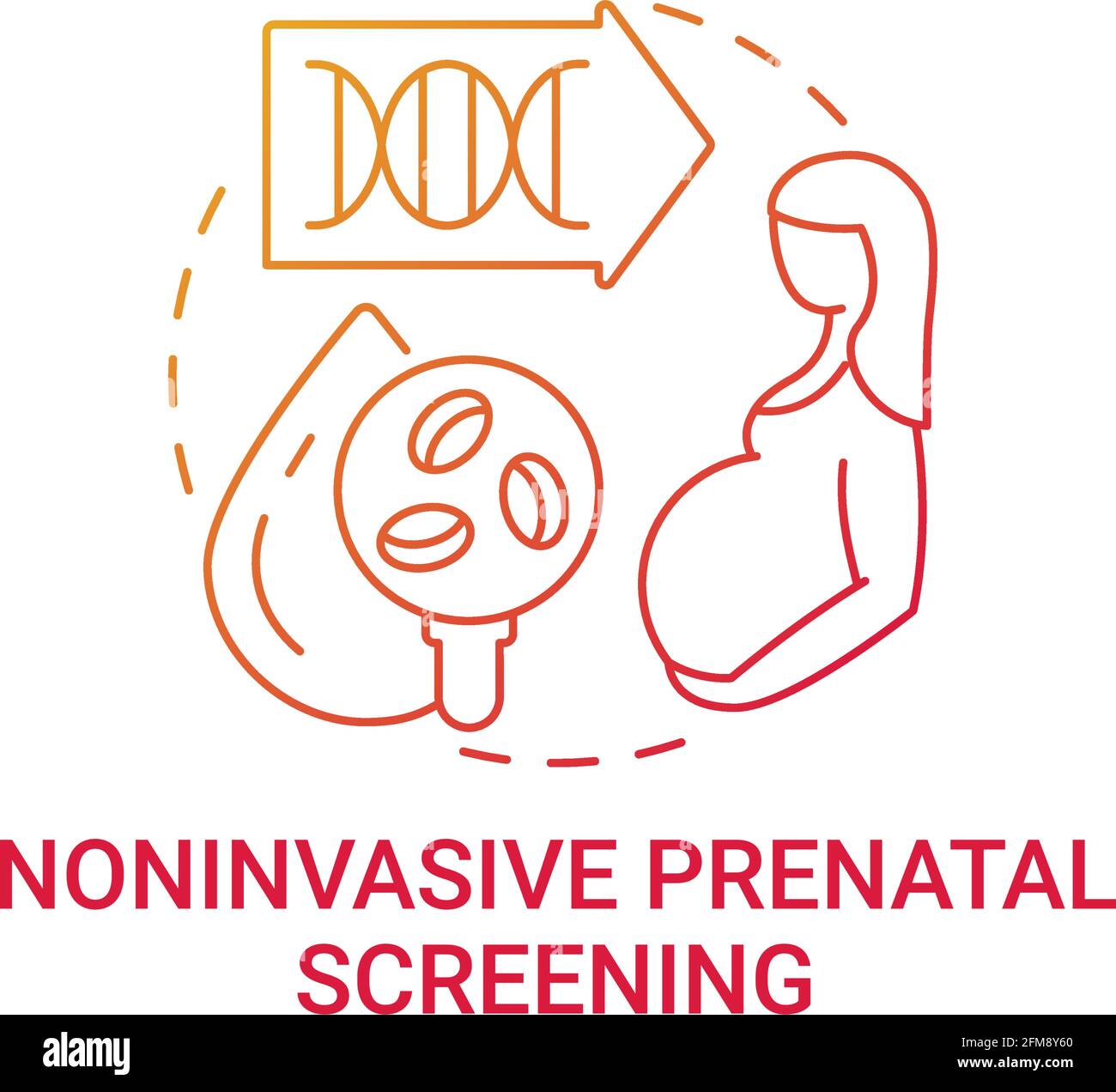 Noninvasive Prenatal Screening Red Gradient Concept Icon Stock Vector
