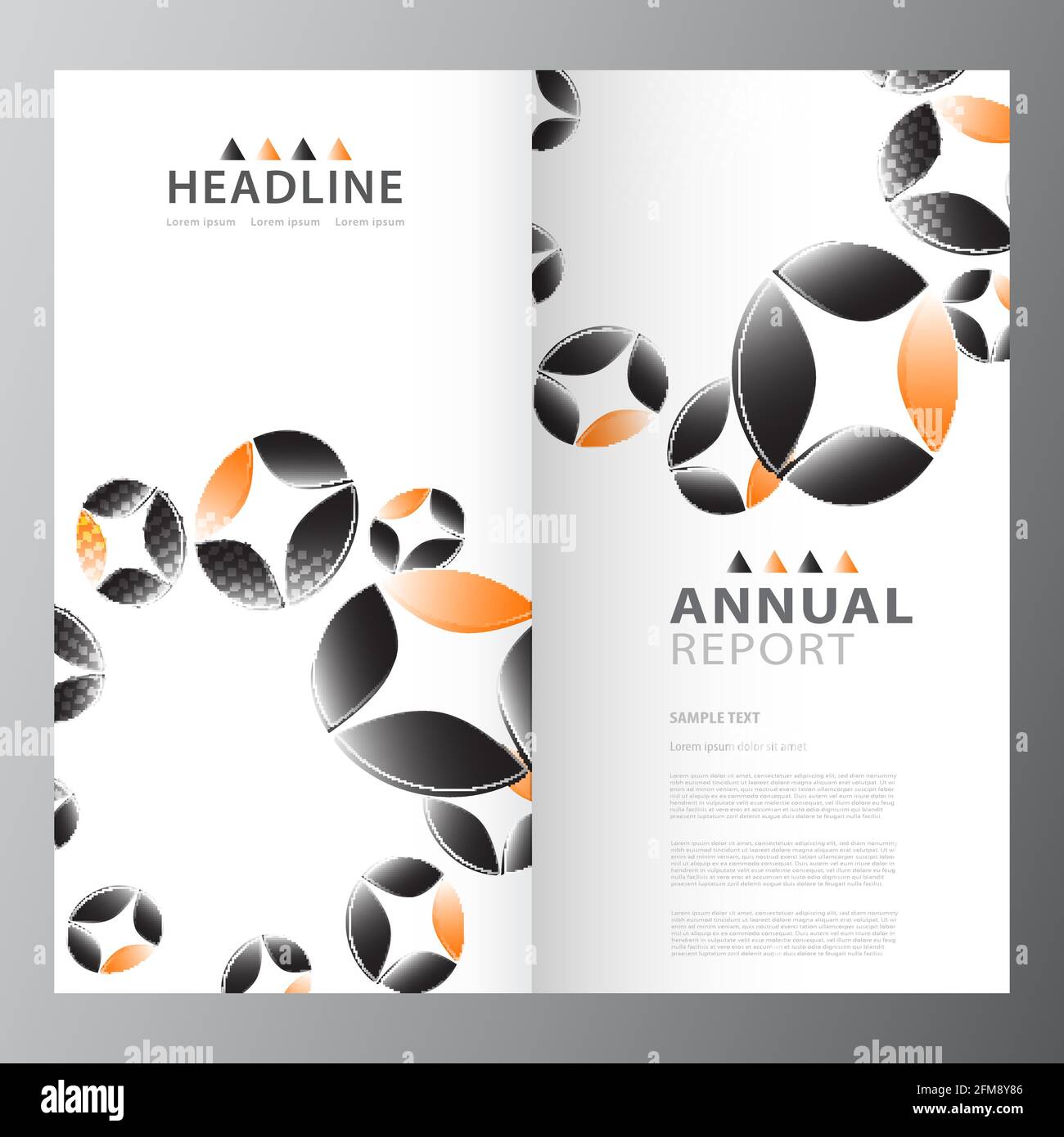 Annual colorful business report template design layout Stock Vector ...