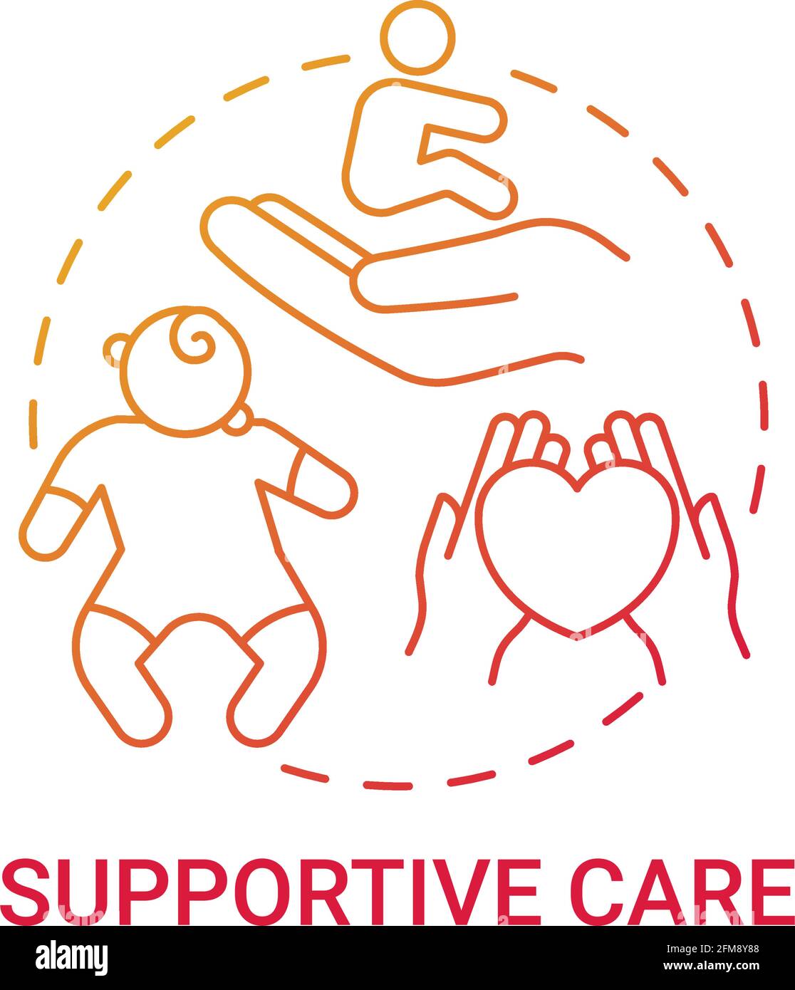 Supportive care red gradient concept icon Stock Vector Image & Art - Alamy