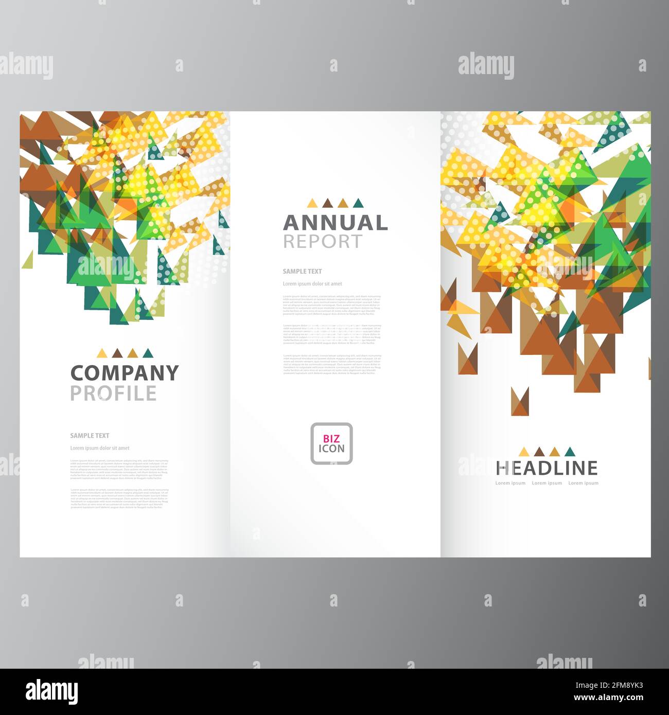 Annual colorful business report template design layout Stock Vector ...