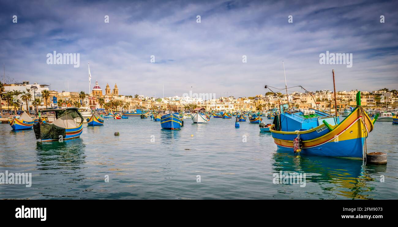 malta famous harbour travel destination Stock Photo - Alamy