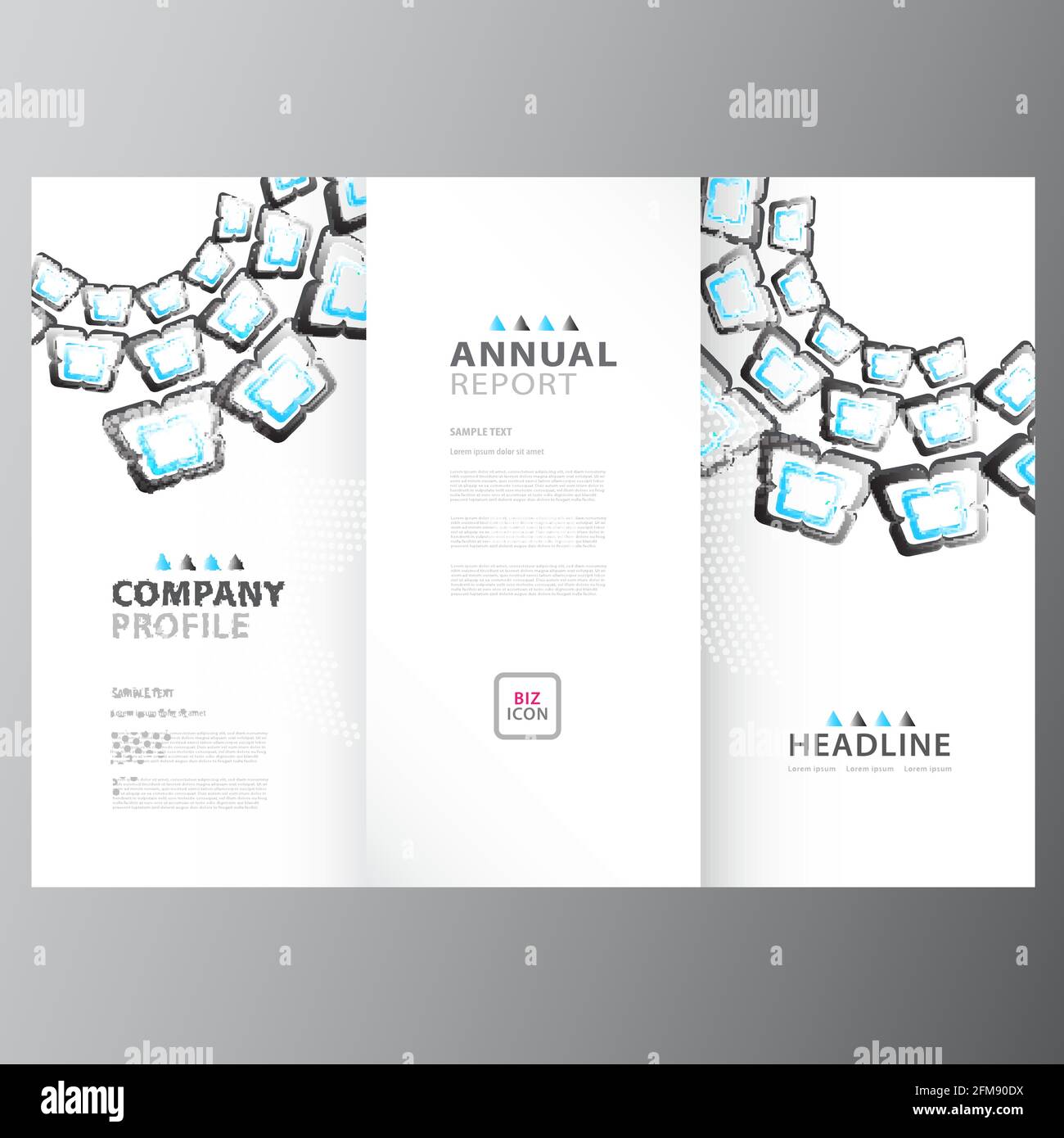 Annual colorful business report template design layout Stock Vector ...