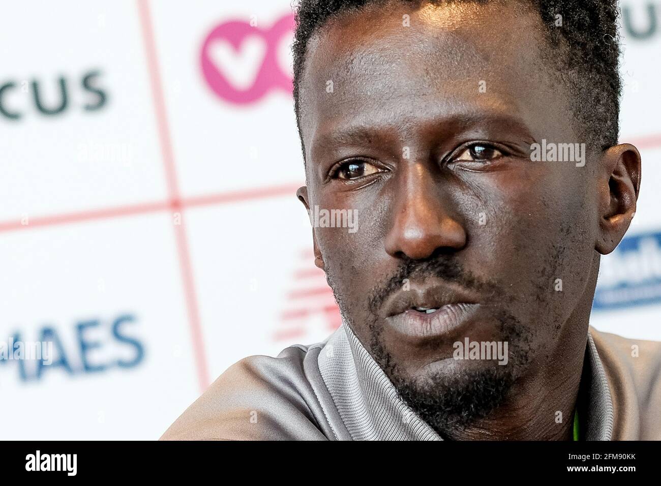 Standard's head coach Mbaye Leye pictured during a press conference of ...