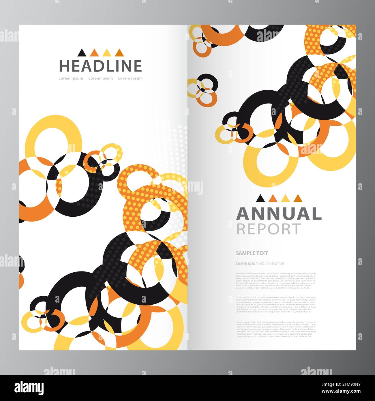Annual colorful business report template design layout Stock Vector ...