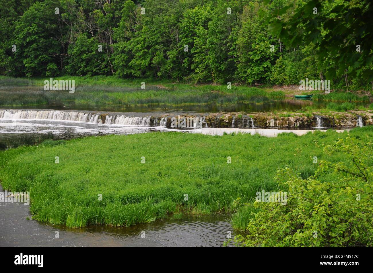 Ventas Rumba Waterfall on the Venta river. Kuldiga, Latvia Stock Photo ...