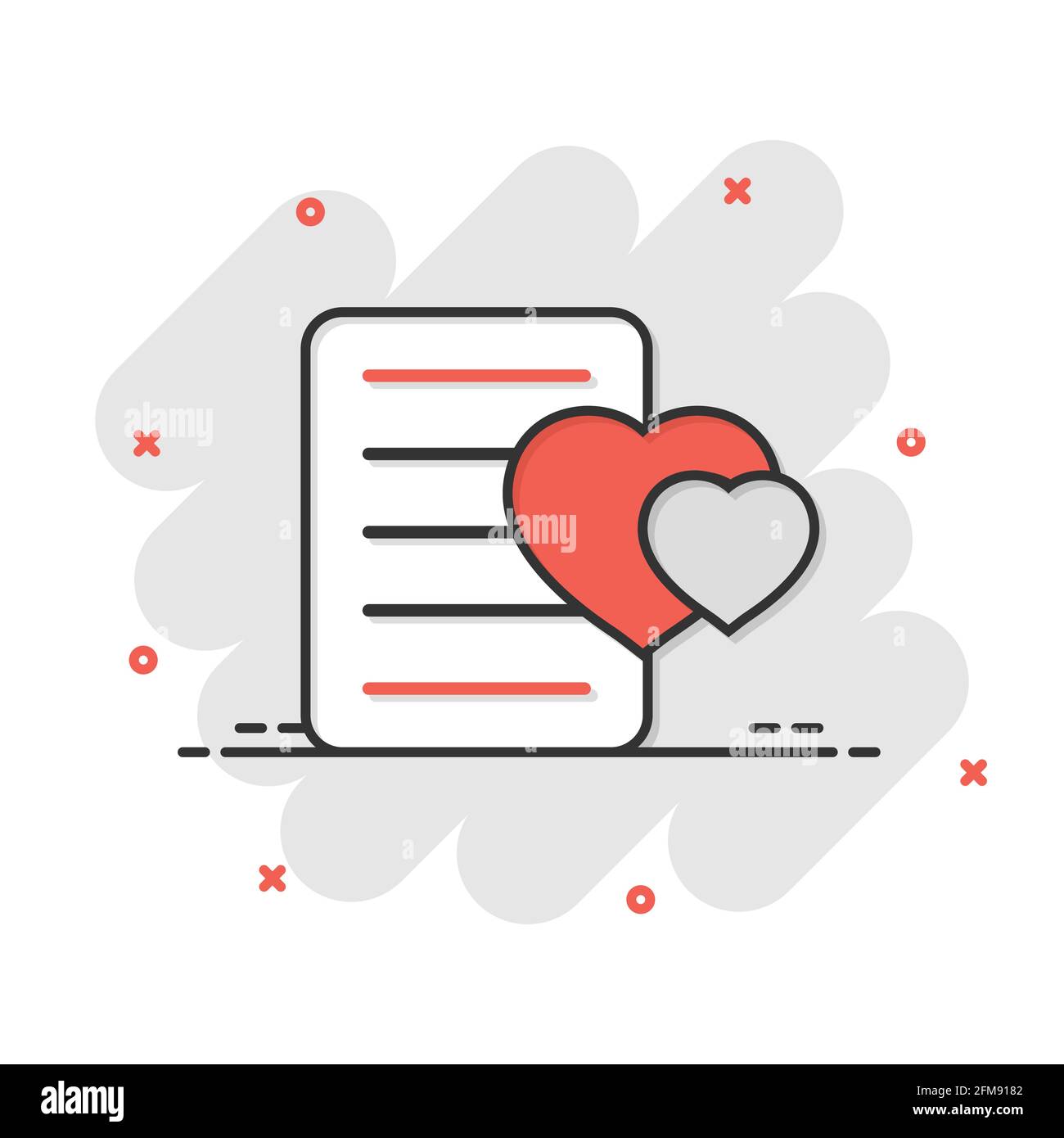 Wishlist icon in comic style. Like document cartoon vector illustration ...